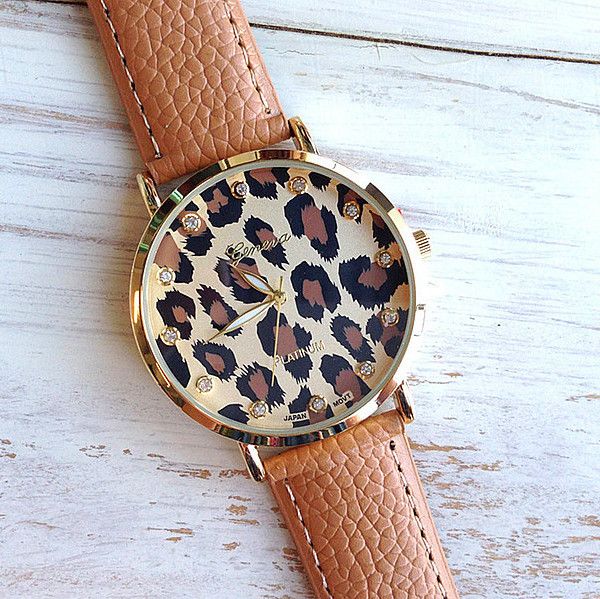 Leopard Face Pu Leather Brown Fashion Girl Watch on Luulla