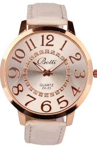 Fashion PU Leather Colorful Retro White Girl Watch on Luulla
