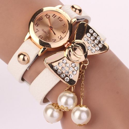 Bow Knot Dress Fashion White Rhinestones Woman Watch on Luulla