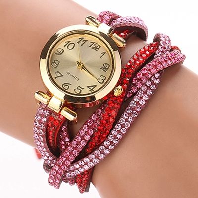 Rhinestones Bracelet Party Red Woman Watch on Luulla