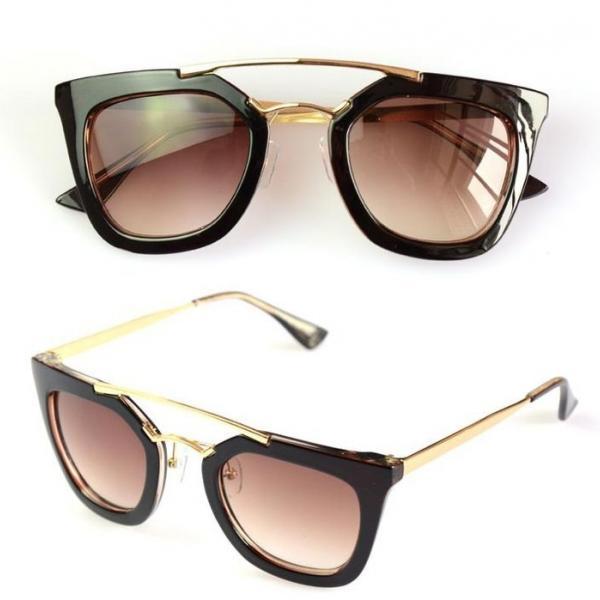 Fashion Design Frame Woman Brown Sunglasses on Luulla