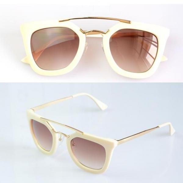Fashion Design Frame Woman White Sunglasses on Luulla