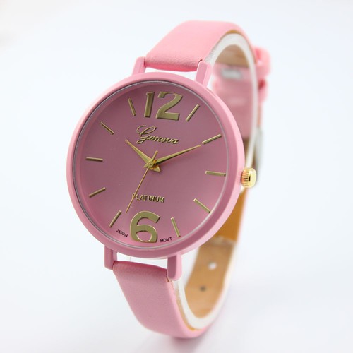 Pink Chic Thin Black Band Fashion Teen Girl School Summer Woman Watch ...