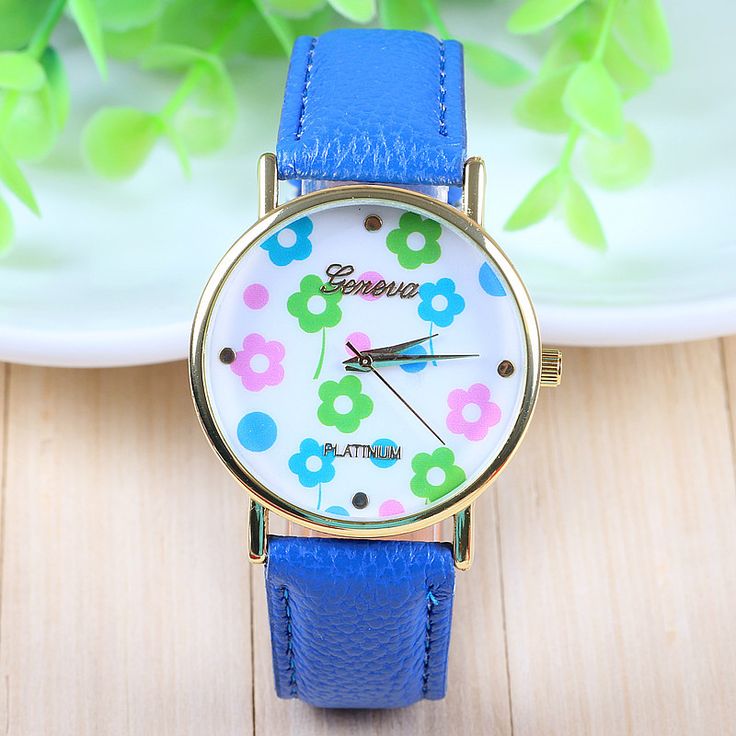Flowers Cute Leather Woman Watch on Luulla