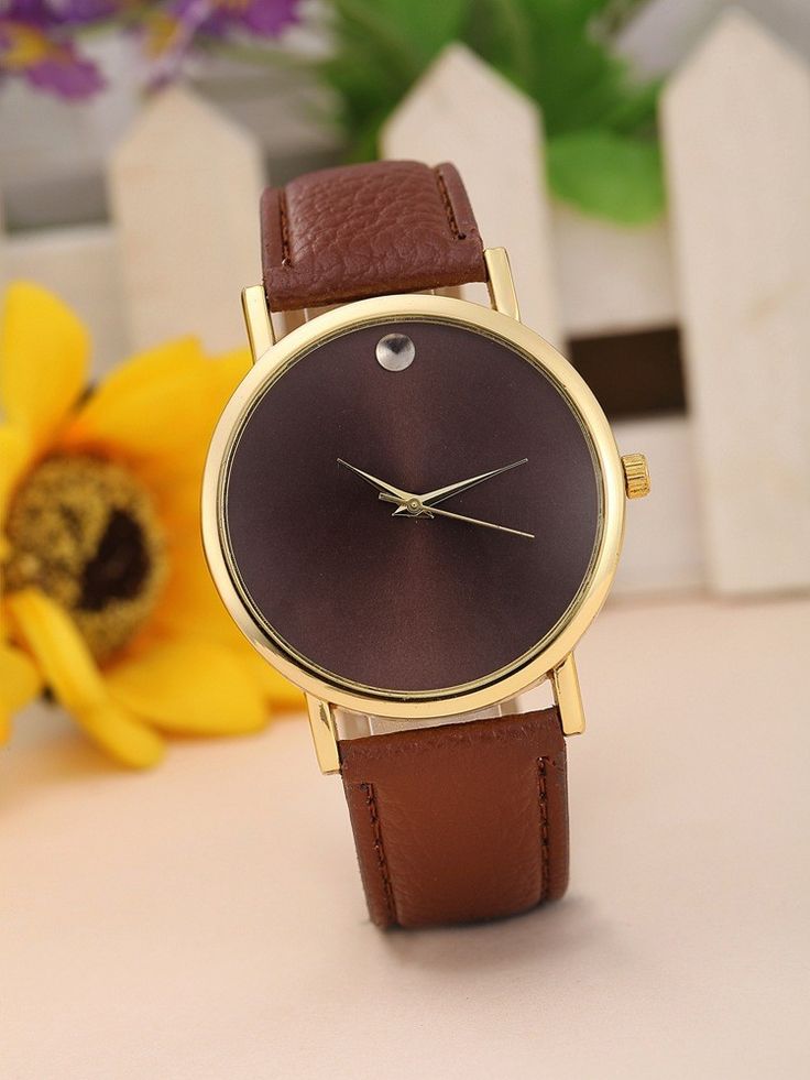 Fun Dial Leather Brown Strap Unisex Cool Watch on Luulla