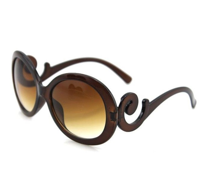 Classy Woman Round Lens Brown Sunglasses on Luulla