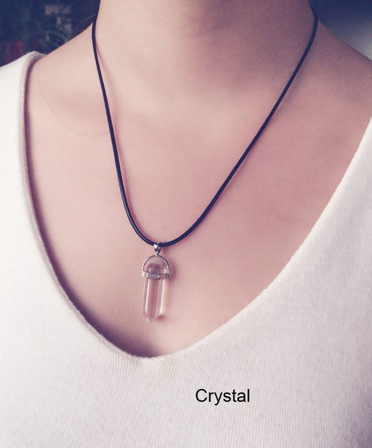 Water Drop Pendant Transparent Stone Woman Necklace on Luulla