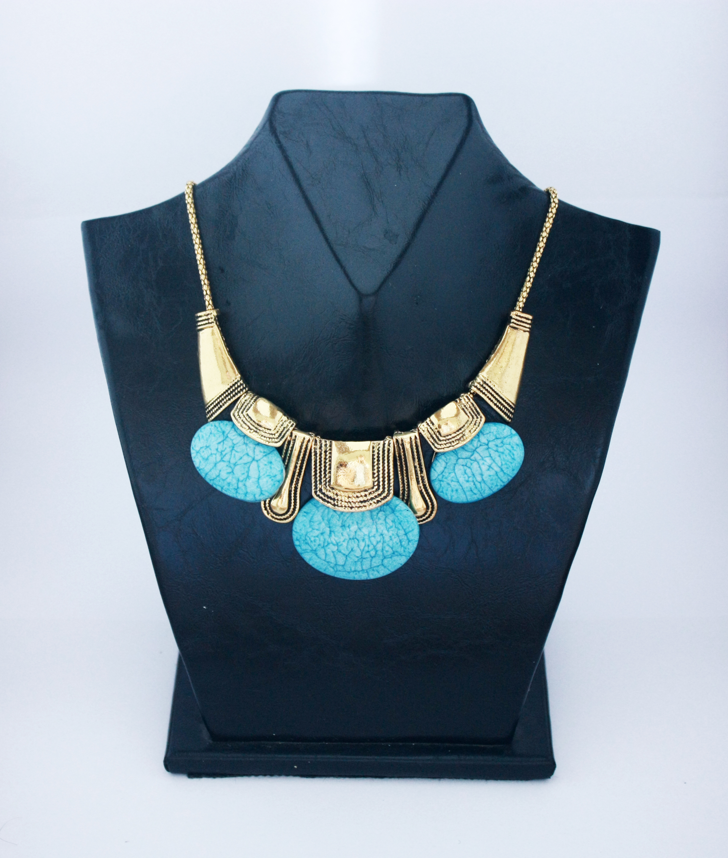 Aztec Inspired Turquoise Boho Statement Necklace on Luulla